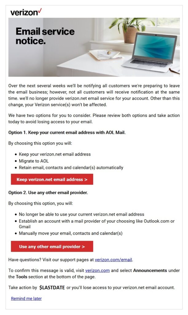 All About Verizon Email Moving to AOL - Blog